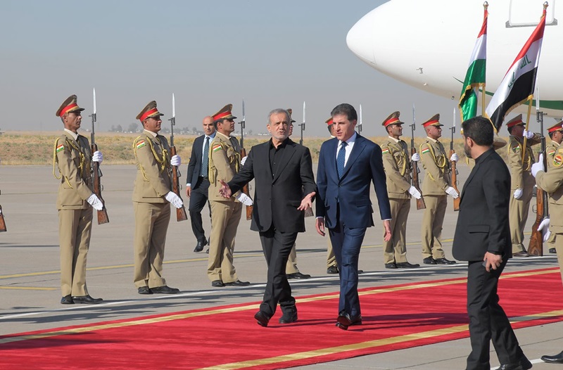 سەرۆکی هەرێمی کوردستان پێشوازیی له‌ سەرۆککۆماری ئێران كرد